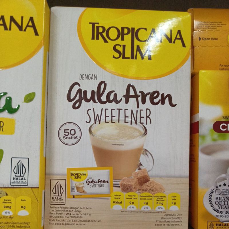 Jual Tropicana slim sweet gula aren 50x20gr | Shopee Indonesia