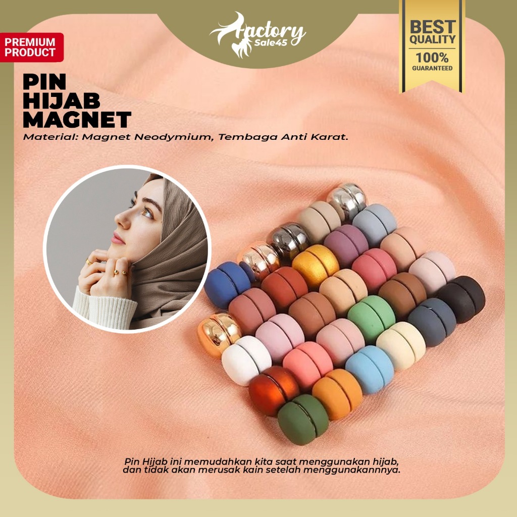 Jual Pin Magnet Hijab Jilbab Baju Kerudung Magnet Pins Accessory F1360 ...