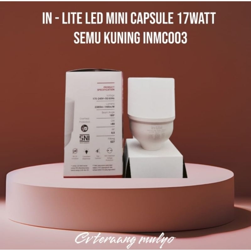 Jual In-lite Led Mini Capsule 13 Watt Warna Warm White 3000K Kuning ...
