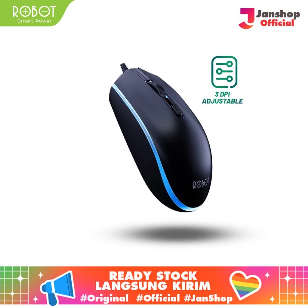 Jual ROBOT M130 Mouse kabel M130 Colorfull LED 3 Kecepatan 1200-1600 ...