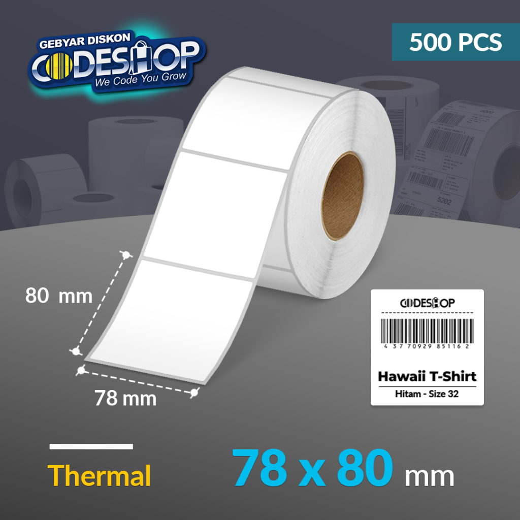 Jual NEW PRODUCT ESHOP KERTAS LABEL THERMAL 78X80 / 78 X 80 MM ...