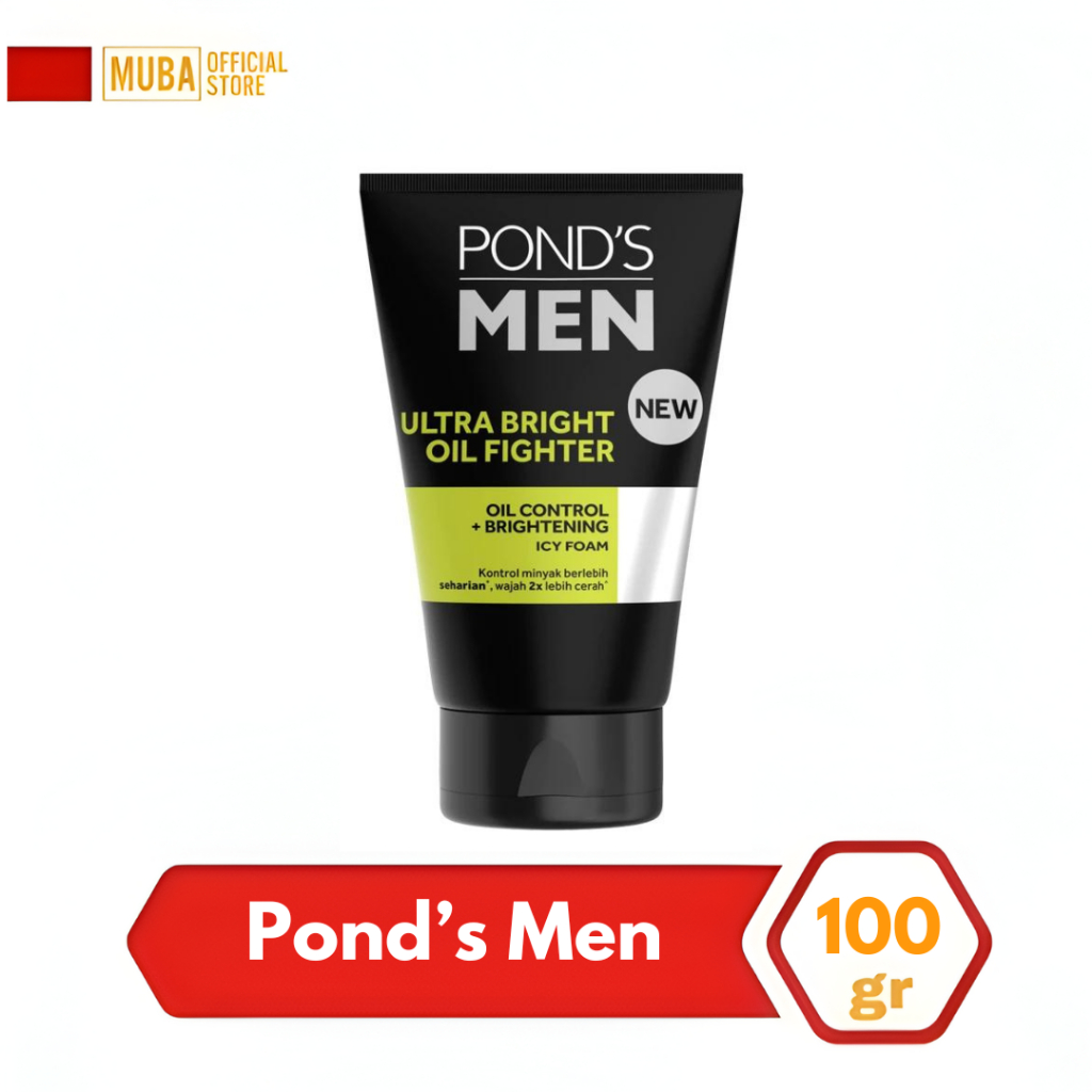 Jual Ponds Men Ultra Bright Oil Fighter Facial Foam 100G | Shopee Indonesia