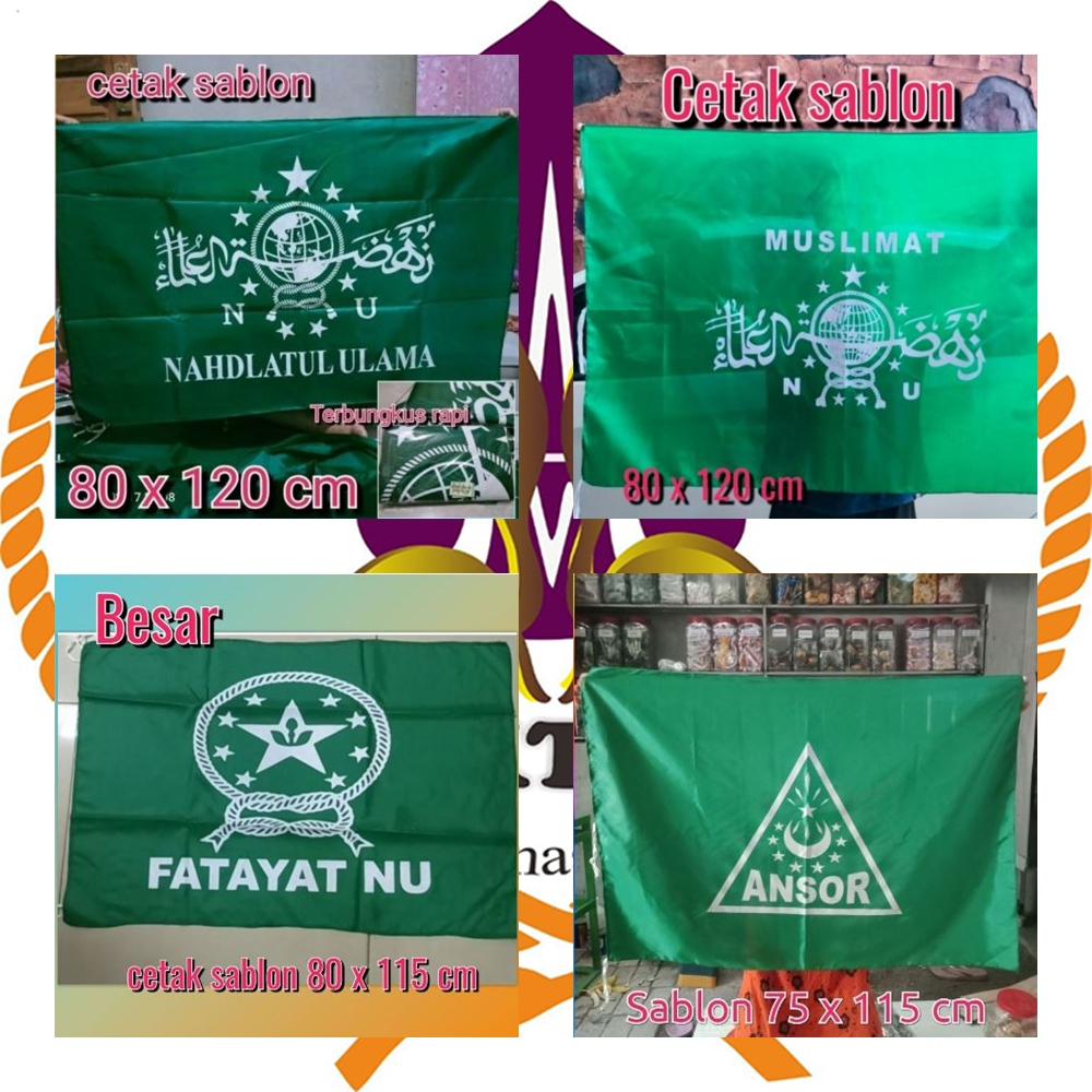 Jual Bendera NU Muslimat Fatayat Ansor Nahdlatul Ulama Sablon Besar ...
