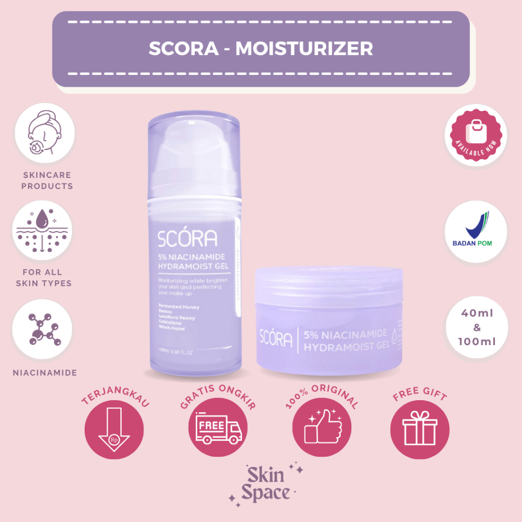 Jual SCORA 5% Niacinamide Hydramoist Gel 100ml Pelembab Wajah yang Mencerahkan Kulit Memperbaiki ...