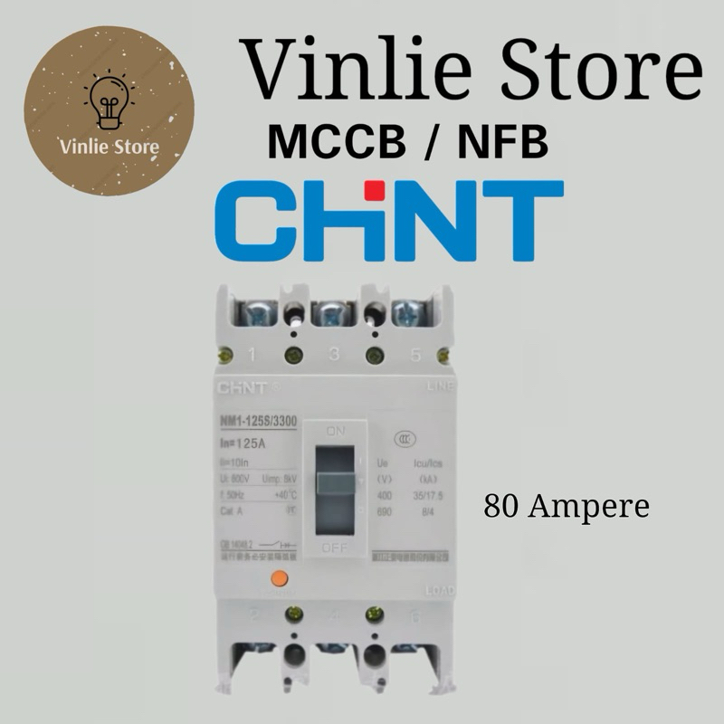 Jual MCCB Breaker NM1-125C 3P 3 Phase 63/80/100 Ampere Chint | Shopee Indonesia