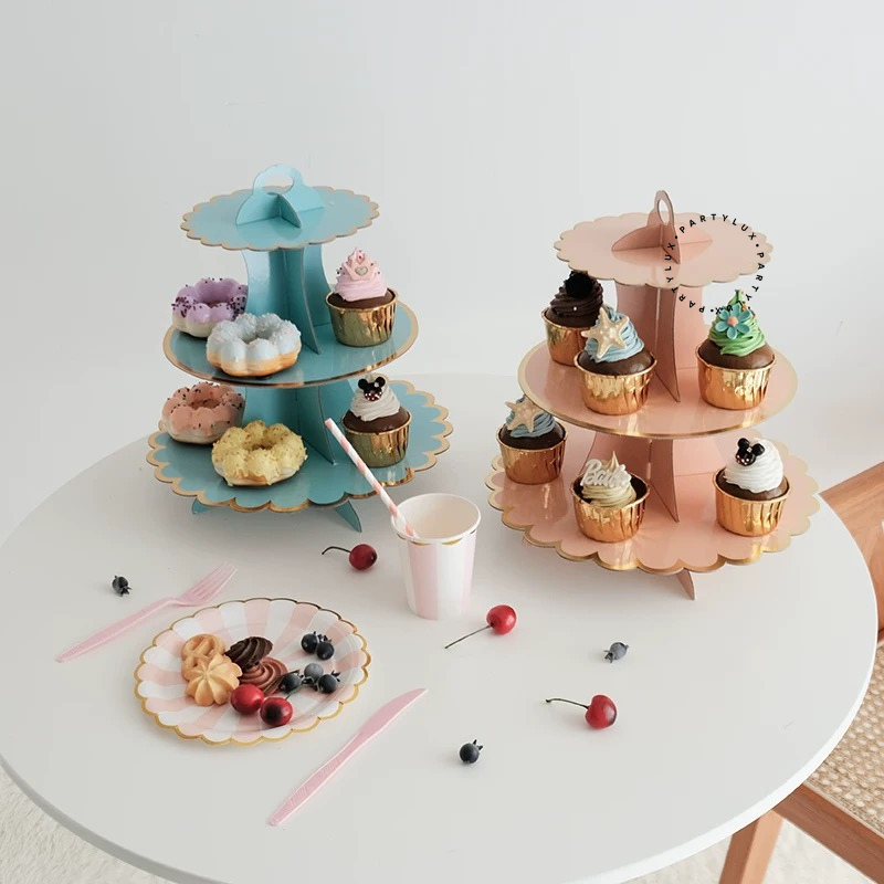 Jual Tatakan Kue Ulang Tahun Pastel / Cupcake Stand 3 Susun / Tier Cake ...