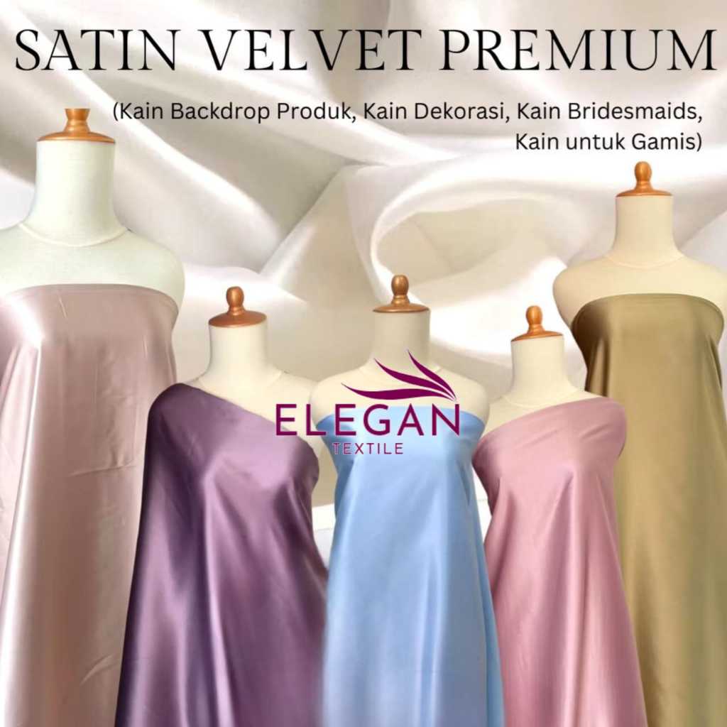 Jual Bahan Satin VELVET / Kain Satin Velvet Premium Furing Kebaya ...