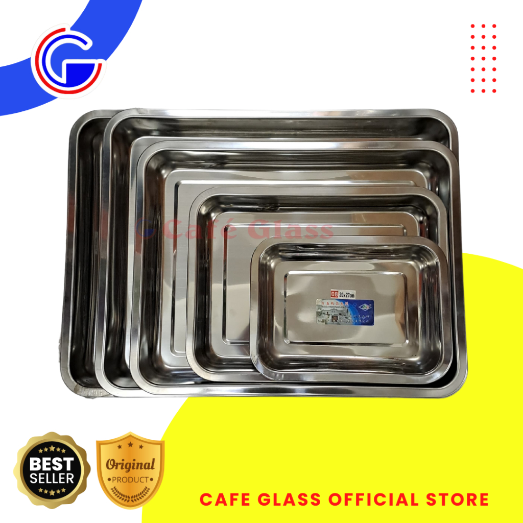 Jual Nampan Stainless Tebal | Baki Stainless Tinggi | Tatakan Piring ...