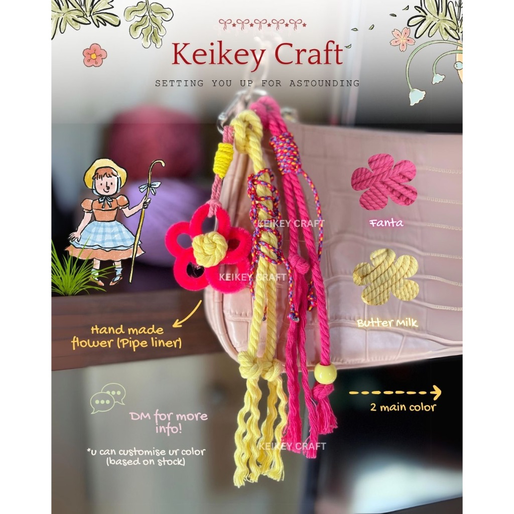 Jual Bag Charm Carabiner | Bag Charm flower | Gantungan Kunci Bunga ...