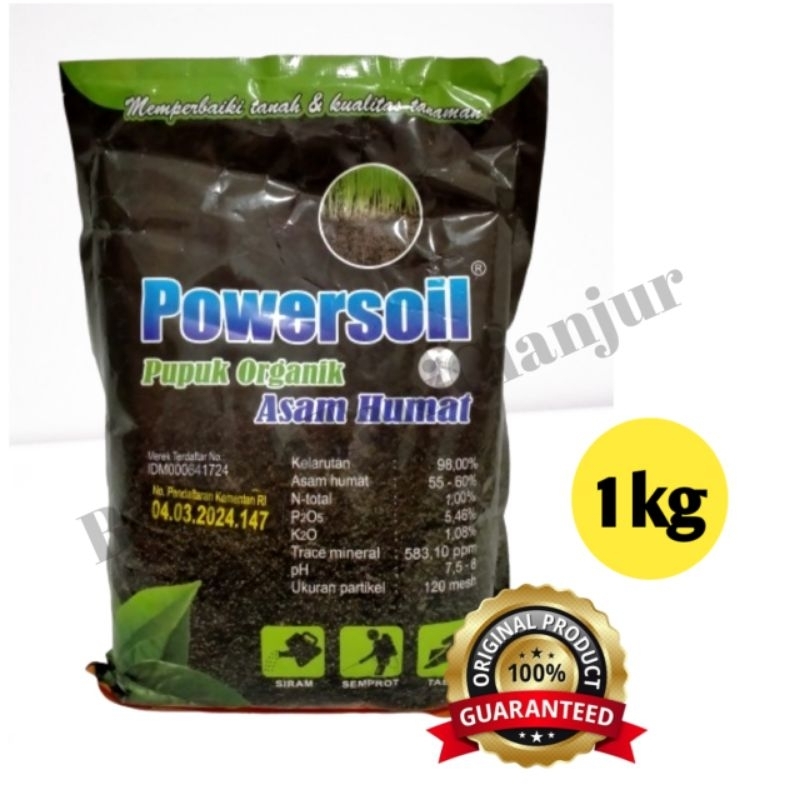 Jual Powersoil 1 Kg Pupuk Organik Pembenah Tanah Asam Humat Original | Shopee Indonesia
