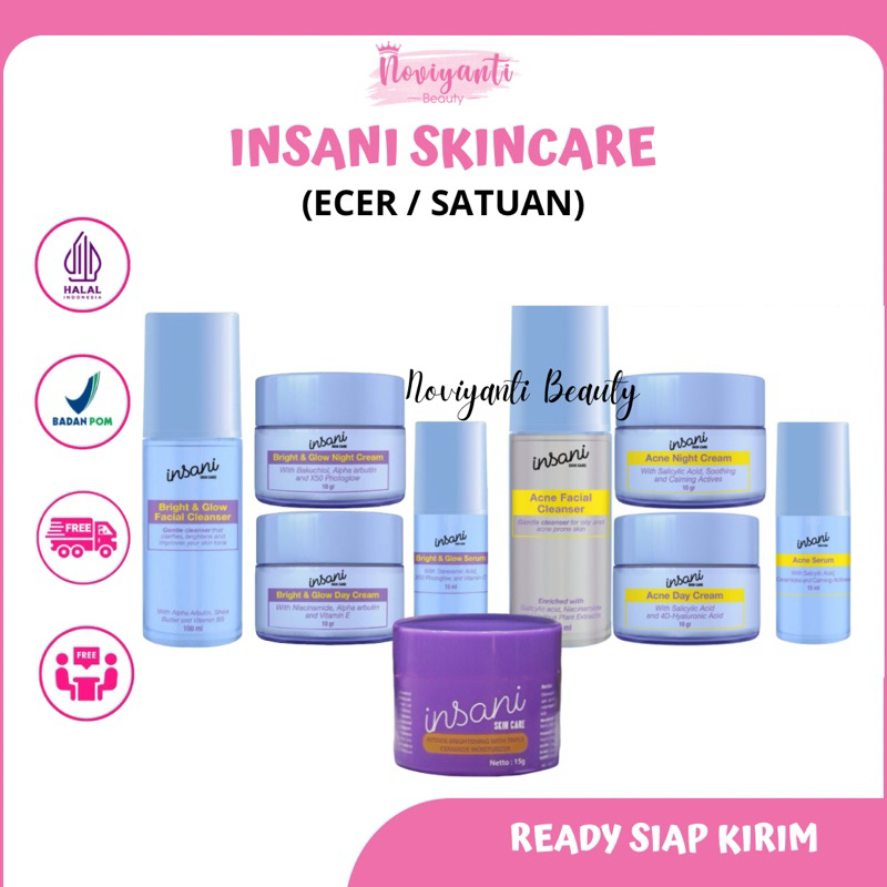 Jual INSANI SKINCARE ECER SATUAN INSANI DAY CREAM FACIAL WASH TONER ...