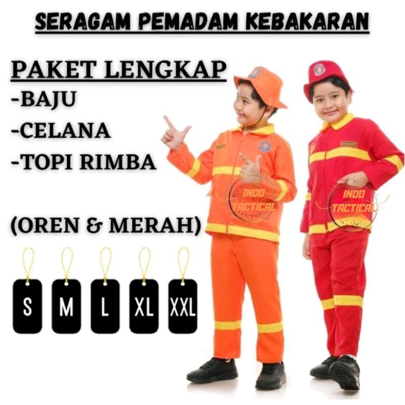 Jual Baju Pemadam Anak Laki2 dan Perempuan, Baju Profesi Damkar anak ...