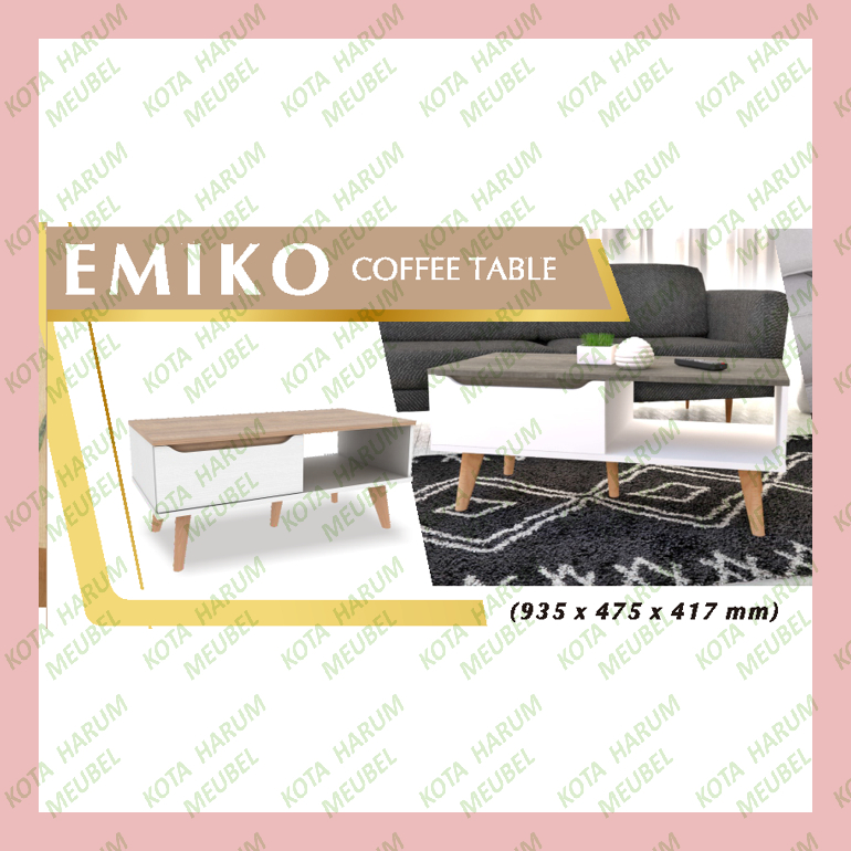 Jual meja tamu kotak persegi panjang pakai laci meja sofa coffee table ...