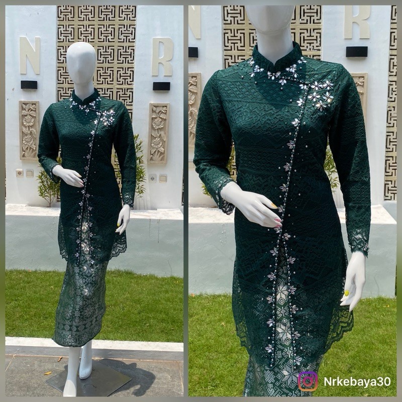 Jual Setelan Long Tunik sanghai//kebaya brukat seragaman pesta//kebaya ...