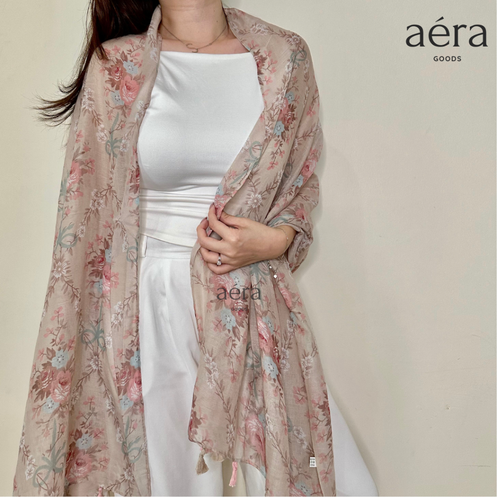 Jual AERA kain shawl pasminah wanita scarf kerudung instan floral SYL ...