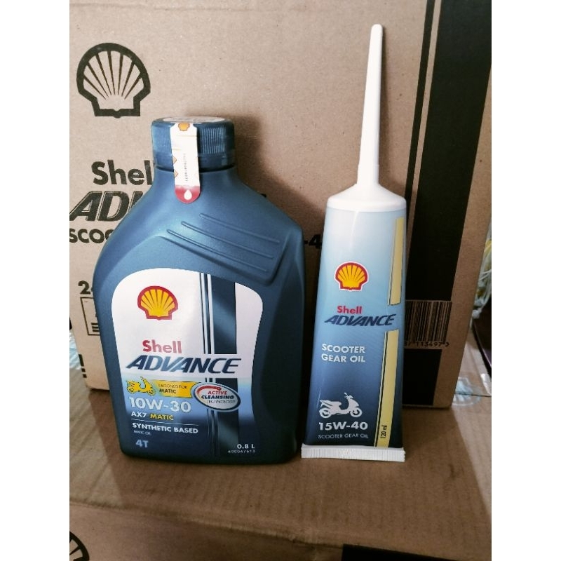 Jual PAKET OLI SHELL ADVANCE SCOOTER MATIC AX7 10W30 800 MILI + 1 GARDAN SHELL 120 ML | Shopee ...