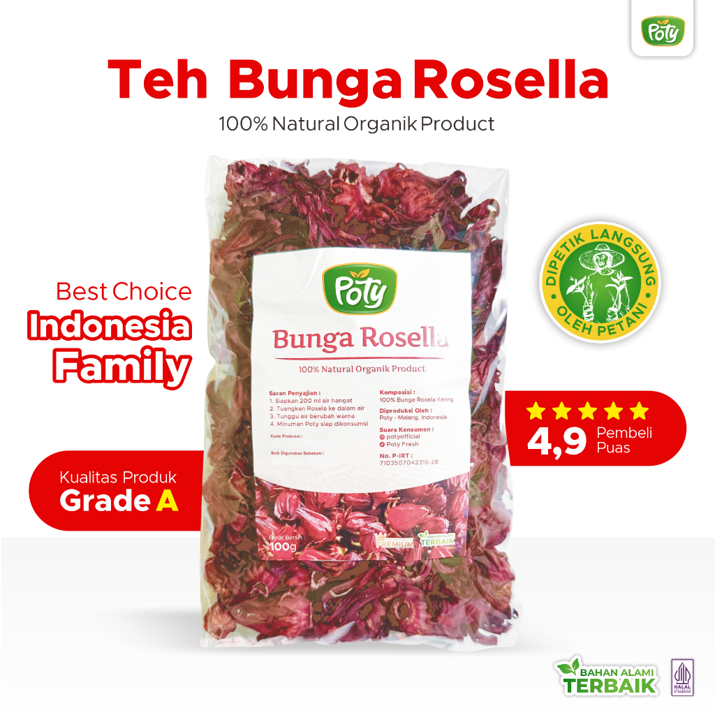 Jual Teh Bunga Rosela Merah 500 Gram Rosella Obat Kolesterol Diabetes ...