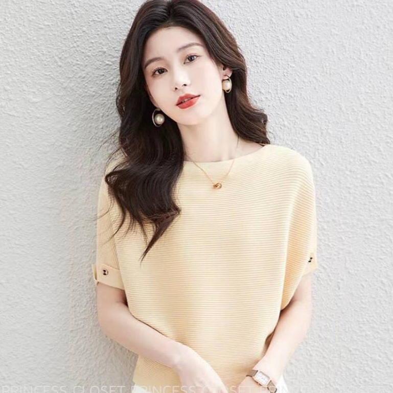 Jual Atasan Rajut Wanita Korean Style Lengan Pendek Princess Closet M1375-3614 Knit Top Bkk ...