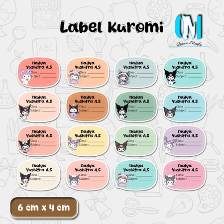 Jual Sticker Nama Buku Sekolah/Sticker Mata Pelajaran/Sticker Label ...