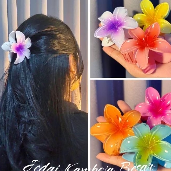 Jual Jepit Bunga Kamboja Jedai Rambut Besar Ukuran 8cm | Shopee Indonesia