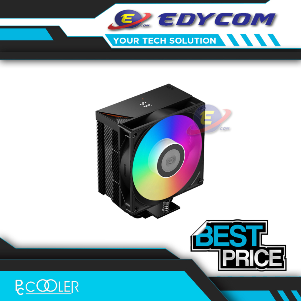 Jual PCCOOLER RT400 DIGITAL ARGB BLACK CPU COOLER - 4 HEATPIPES ...