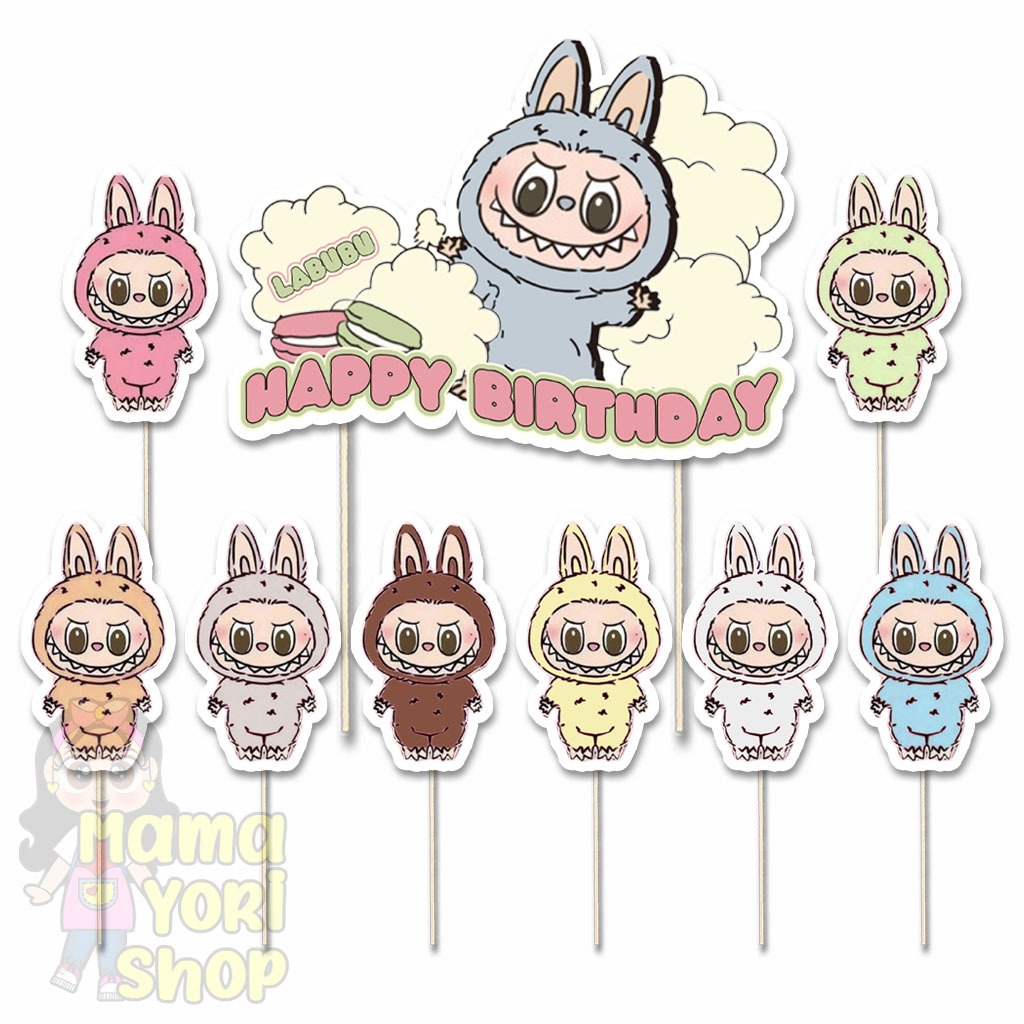 Jual Hiasan Kue Ulang Tahun Topper Cake Motif LABUBU KARTUN MONSTER ...