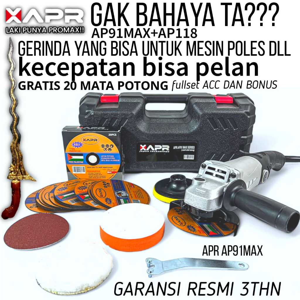 Jual APR raja gerinda type AP91MAX variable speed fulset koper mesin ...
