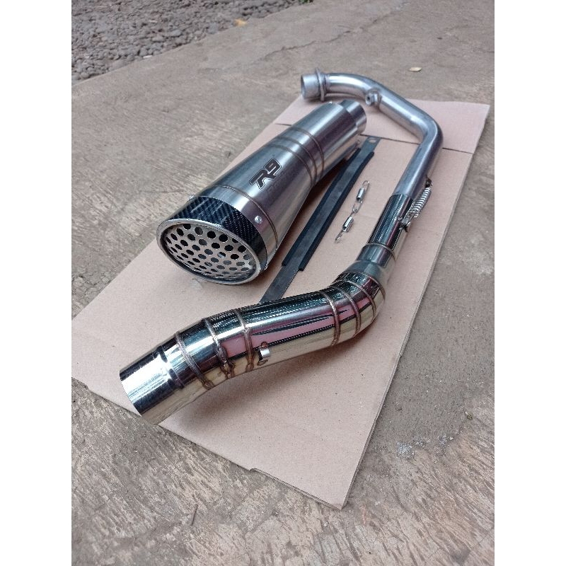 Jual knalpot R9 tipe H2 suara full sistem PNP Vixion, CB150R,Sonic ...