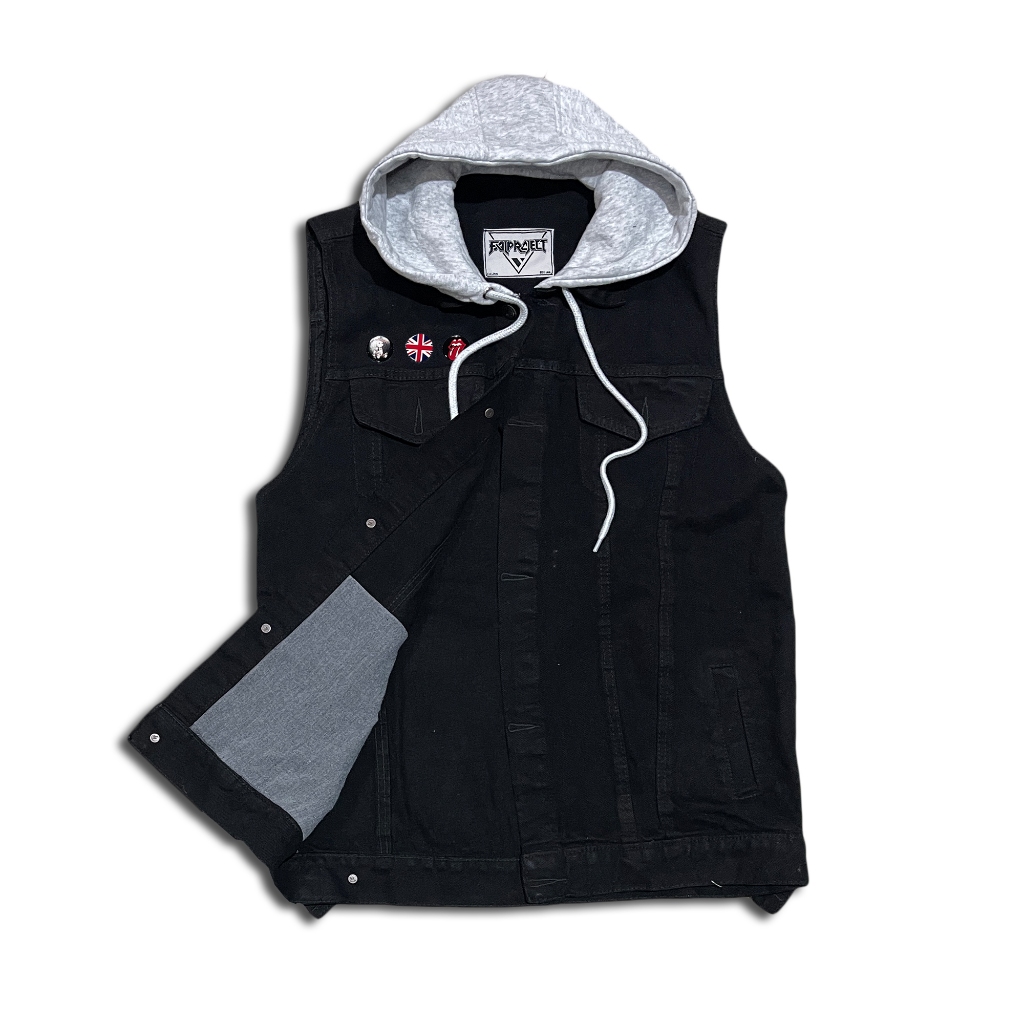 Jual JAKET ROMPI PRIA vest denim hoodie CASUAL JAKET JEANS ROMPI DENGAN ...