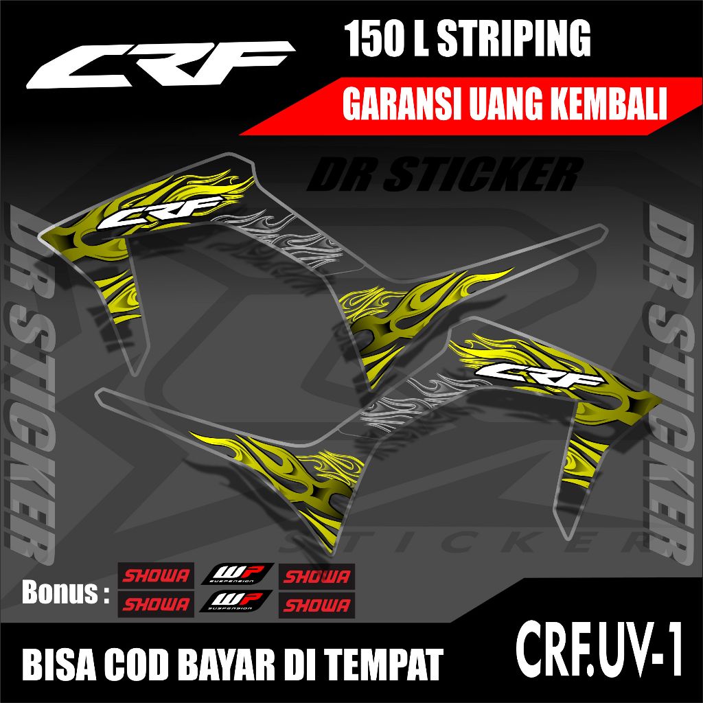 Jual STICKER STRIPING CRF 150 L TRANSPARAN STRIPING CRF 150 MOTIF API ...