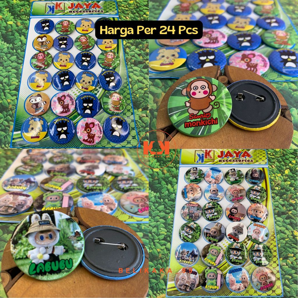 Jual (24 PCS) PIN BROS KARAKTER LABUBU DAN SANRIO / PENITI BROS LABUBU ...