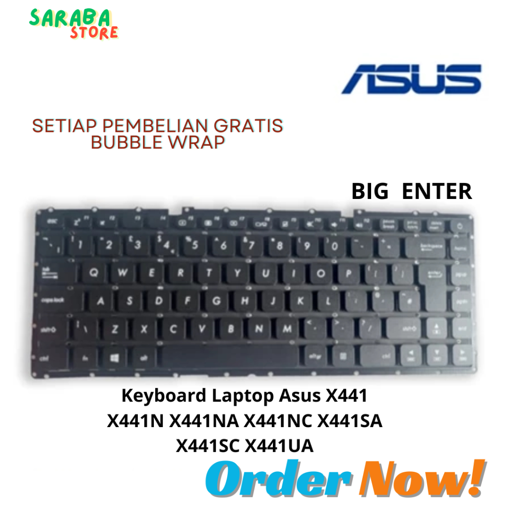 Jual SRB-Keyboard Laptop Asus ORIGINAL BIG ENTER X441 X441N X441NA ...
