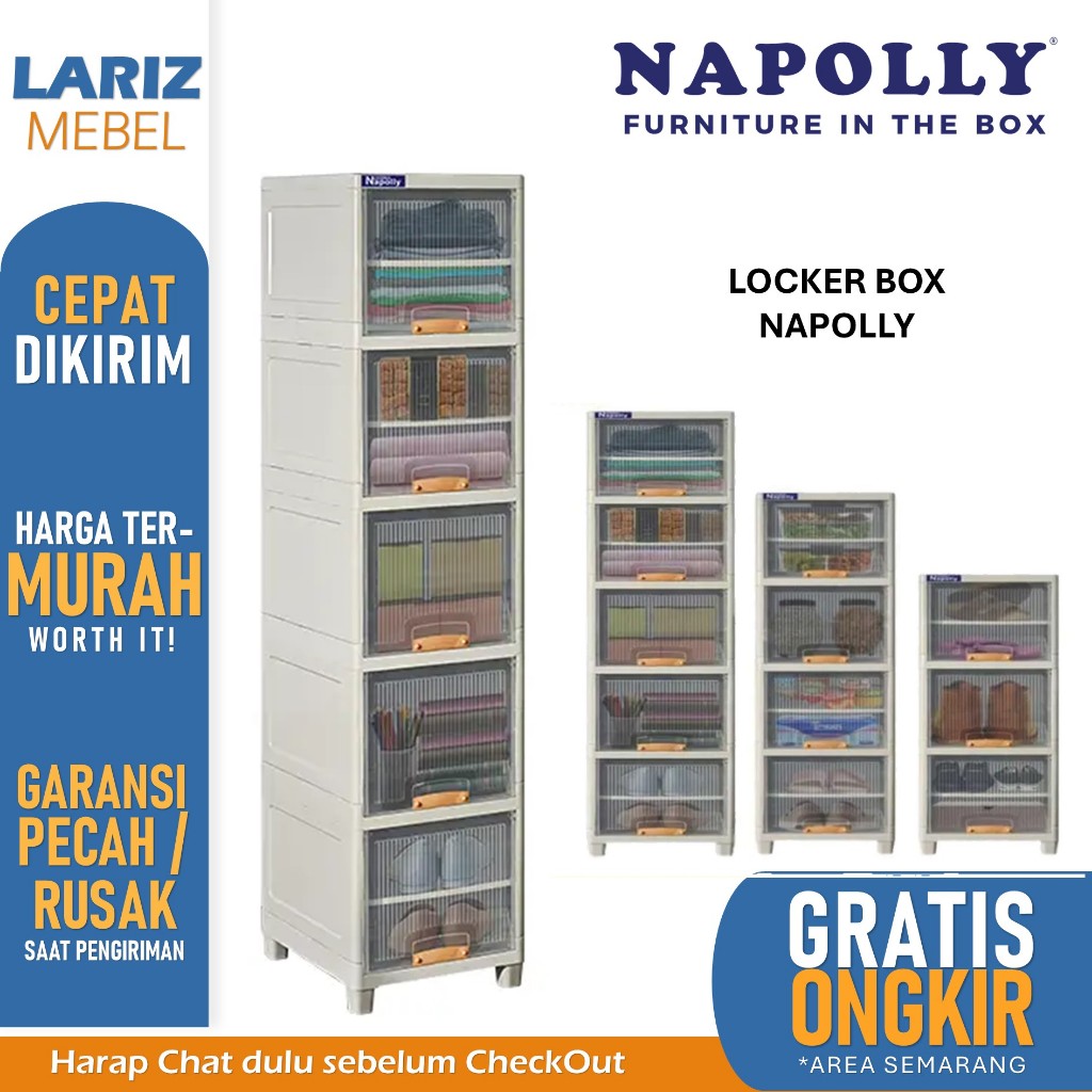 Jual PROMO lemari plastik rak sepatu locker cabinet susun Napolly flip ...