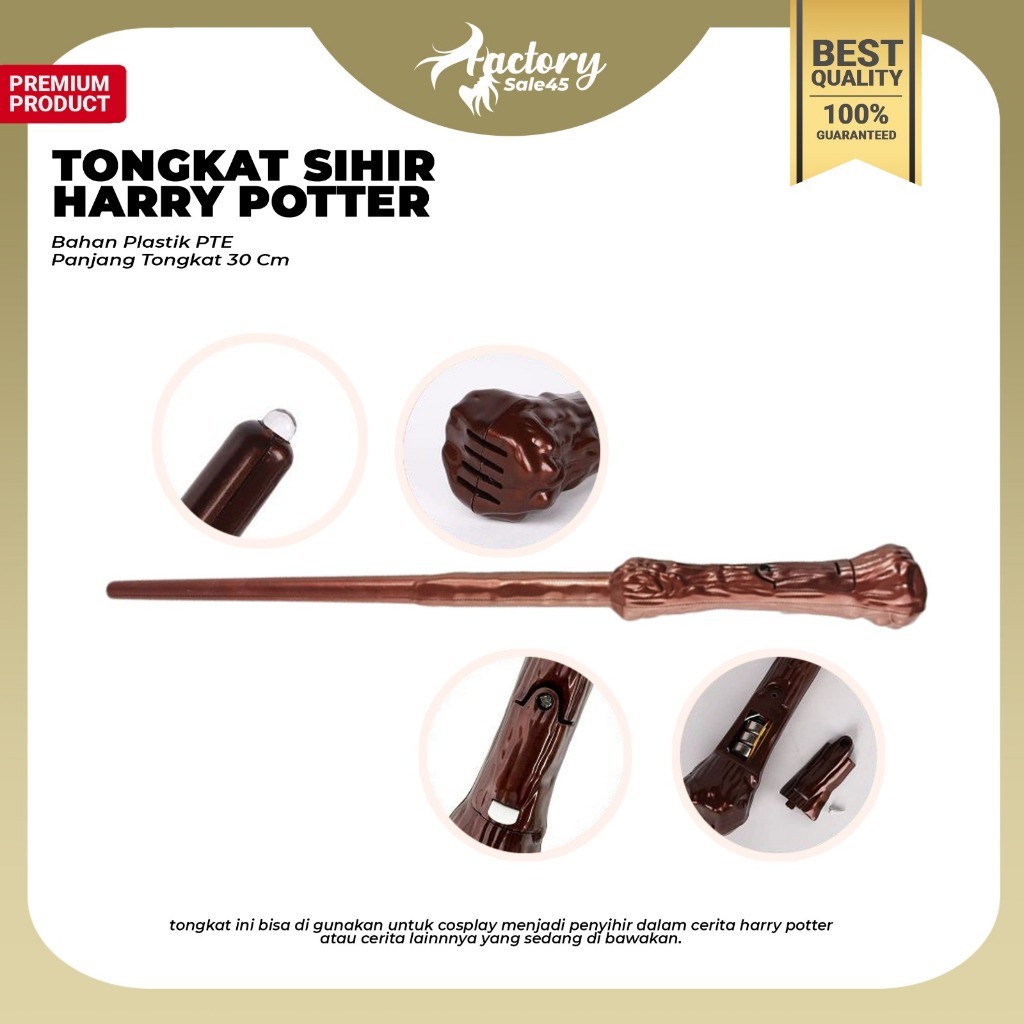 Jual Mainan Tongkat Sihir Hari pot Replika Wand Dengan Lampu Magic ...