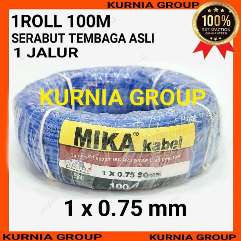 Jual MIKA Kabel NYAF Serabut 0.75mm Panjang 100m Tembaga Murni SNI 1x0.75mm Per Roll AWG Auto ...