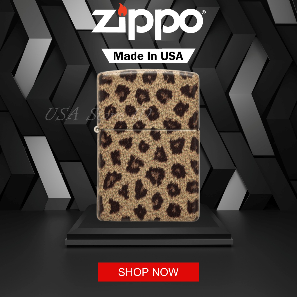 Jual Zippo Leopard Design 48219 Original Made In USA | Shopee Indonesia