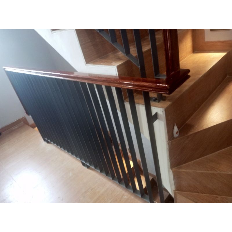 Jual pagar railing tangga minimalis plat strip sudah termasuk railing ...