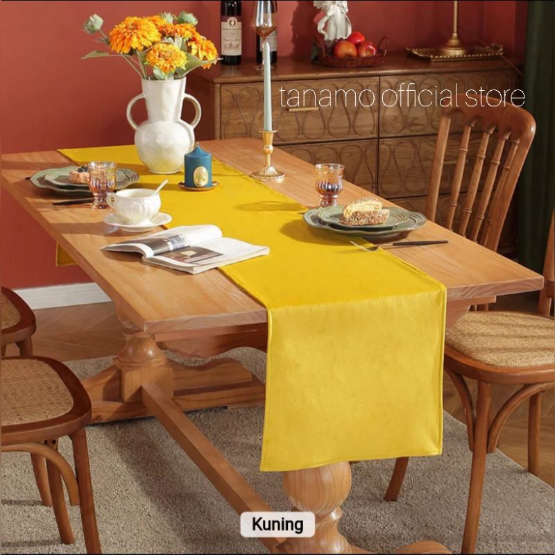 Jual table runner atau taplak meja modern minimalis, bahan Suede ...