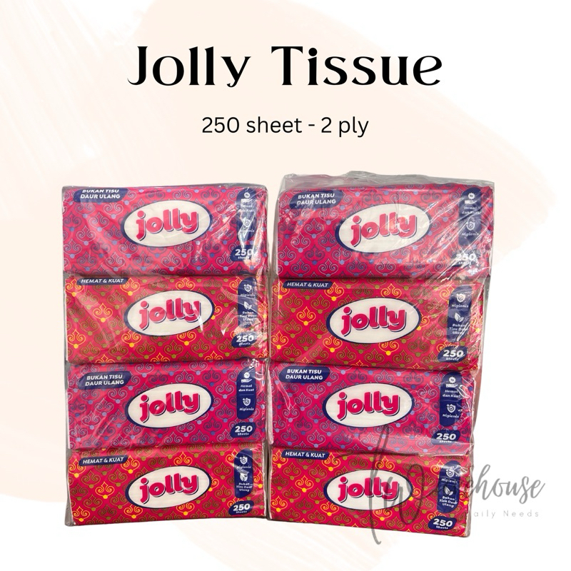 Jual Jolly Tissue 250 sheets 2 ply Tissue wajah tissue facial | Shopee ...