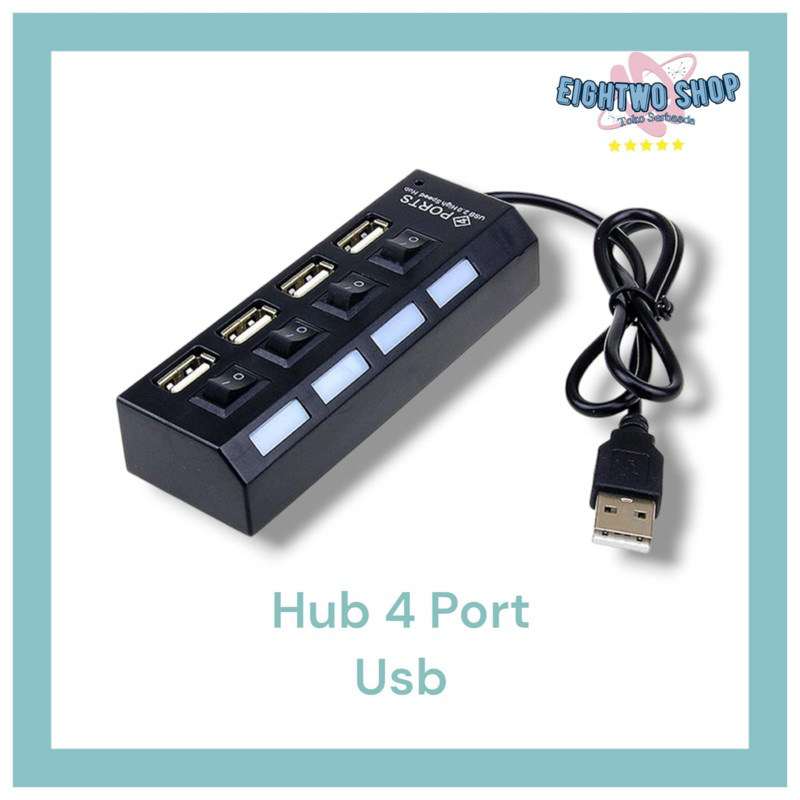 Jual USB Hub 4 Port Output On / Off Saklar 4 IN 1 2.0 Colokan Konektor Extender Flashdisk Mouse ...