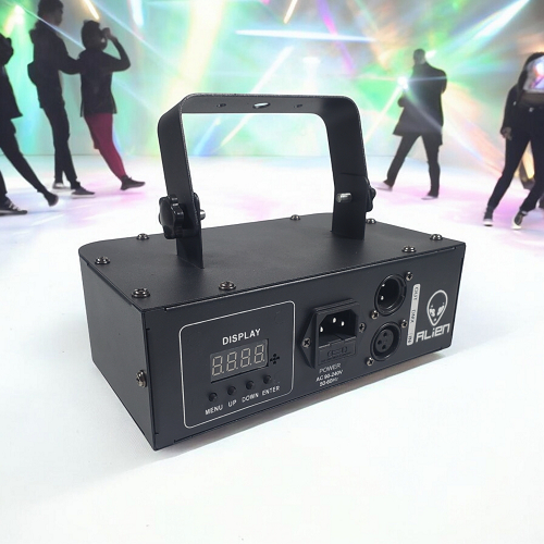 Jual Lampu Proyektor RGB Disco Single Head DMX512 Laser 500mW 14W Hitam ...