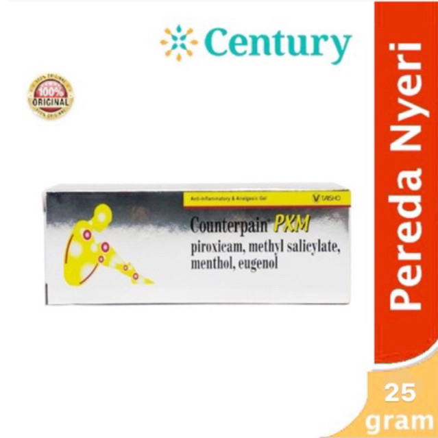 Jual COUNTERPAIN PXM 25GR/PIROXICAM GEL/ NYERI OTOT/ PEREDA NYERI DAN ...