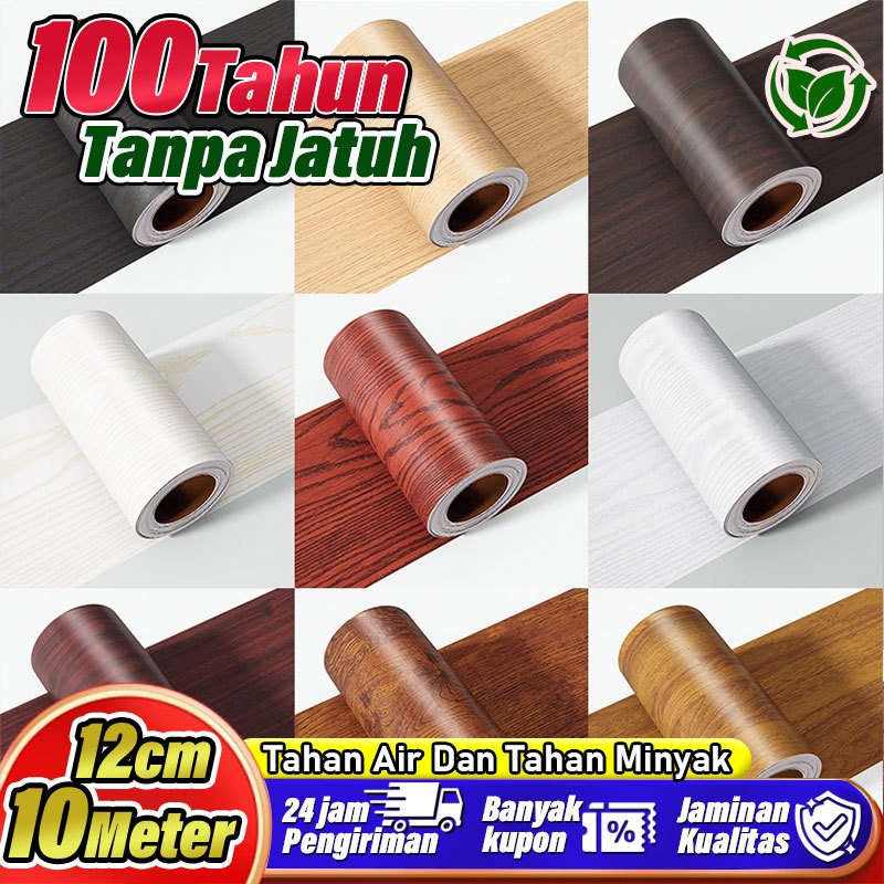 Jual pengiriman 24 jam！！Border List Motif Kayu 12cm x 10m Wallpaper ...