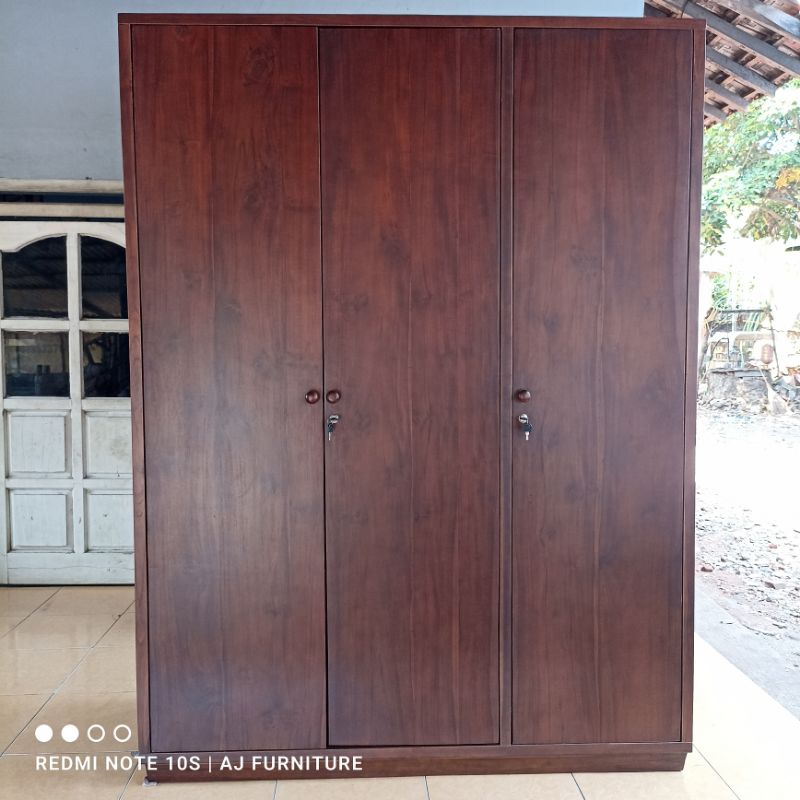 Jual almari pakaian lemari baju kayu jati almari 3 pintu | Shopee Indonesia