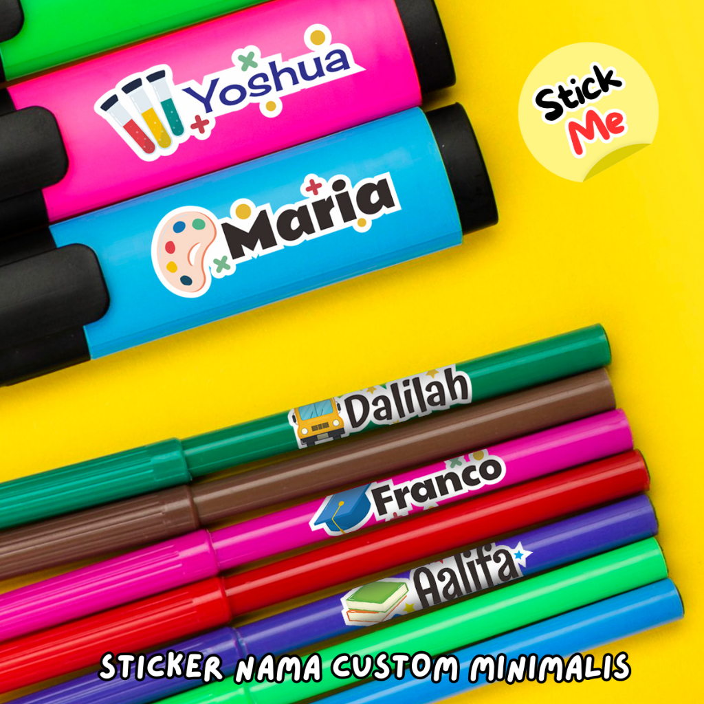 Jual Sticker Label Nama Custom Minimalis | Shopee Indonesia
