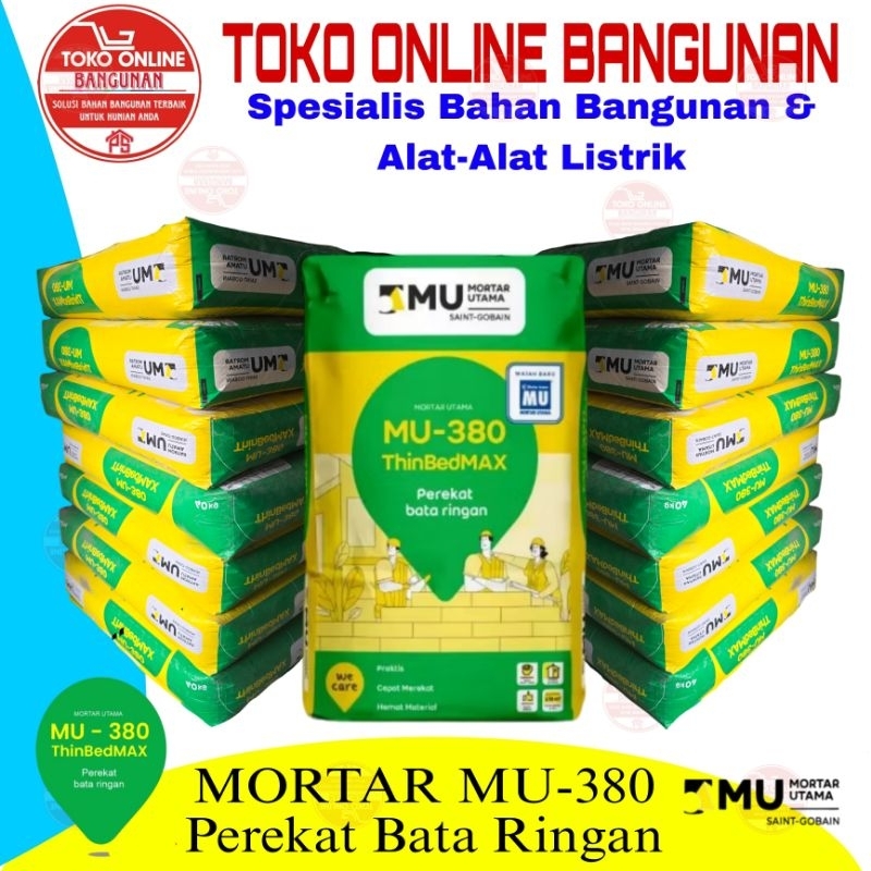 Jual MORTAR UTAMA MU-380 THINBEDMAX PEREKAT BATA RINGAN 40 kg | Shopee ...