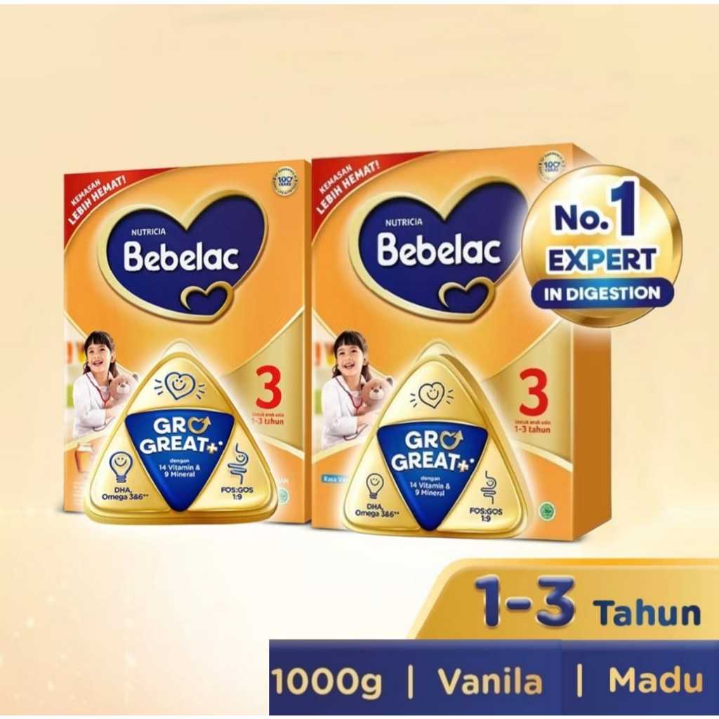 Jual Bebelac 3 Susu 1-3 Tahun Vanila Madu 1000 gr | Shopee Indonesia