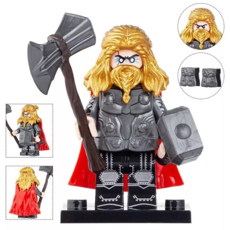 Jual mainan anak minifigure thor cape stormbreaker and mjolnir TIDAK ...