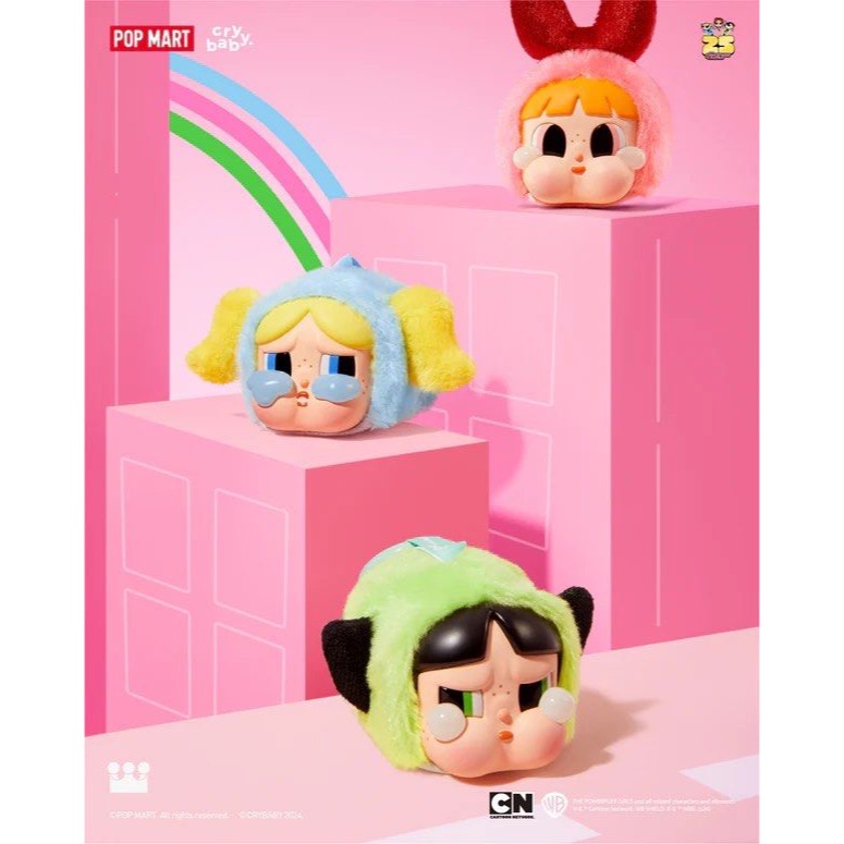 Jual Labubu CRYBABY Powerpuff Girls Face Vinyl - Keychair Charm ...