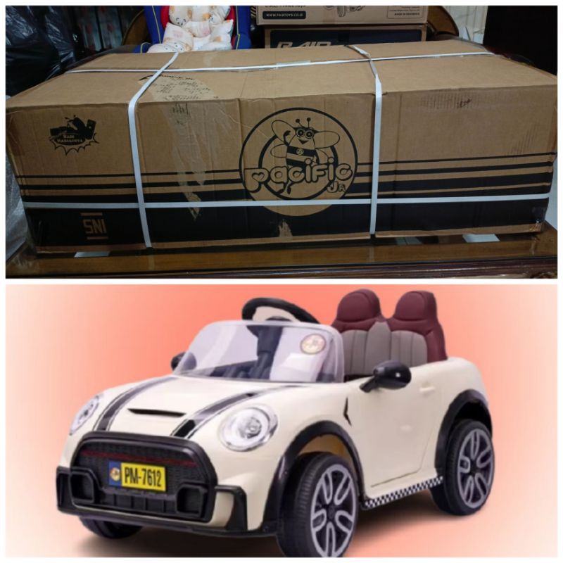 Jual Mainan mobil aki mini cooper pasific pm 7612+ ban karet (NEW ...